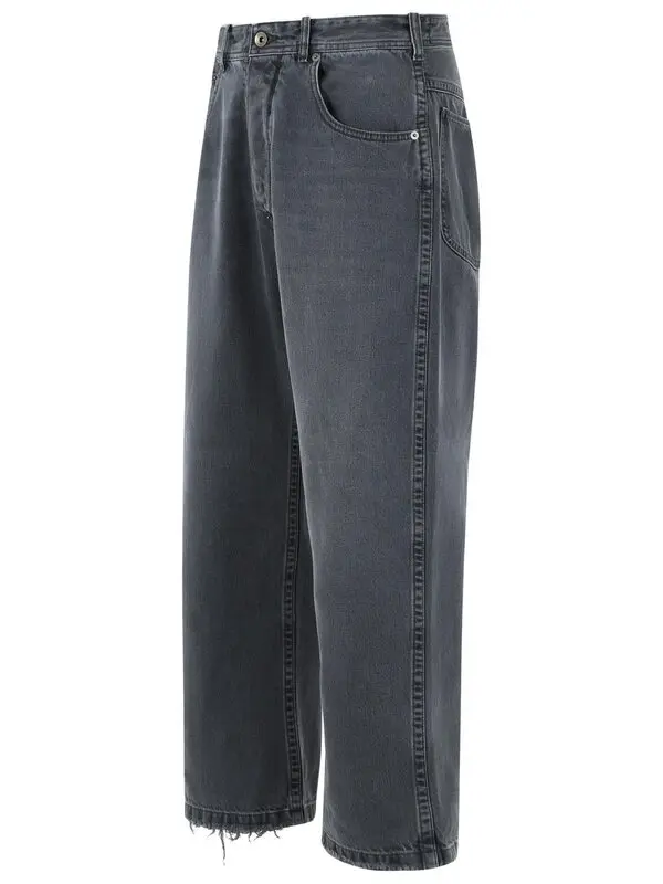 MAISON MARGIELA Cotton Jeans With Frayed Hem
