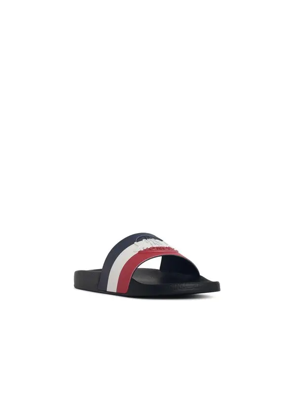 Moncler Rubber Slides With Tricolor Strap - Multicolor