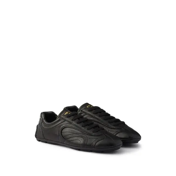 Prada Low-top Sneakers With Sporty Stitching - Black