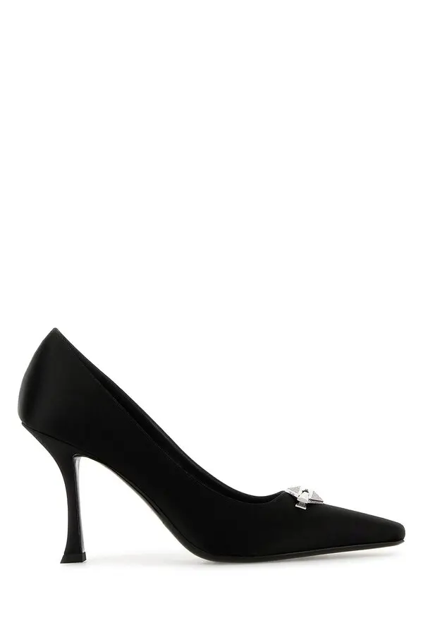 JIMMY CHOO Ryker 90 Satin Pumps With Pave Diamond Link - Multicolor