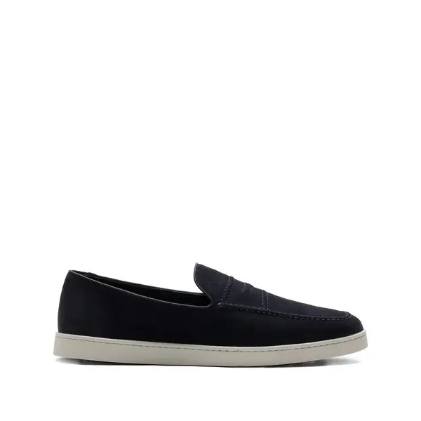 Church's Navy Suede Moc Toe Loafers - Blue