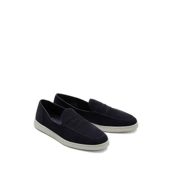 Church's Navy Suede Moc Toe Loafers - Blue
