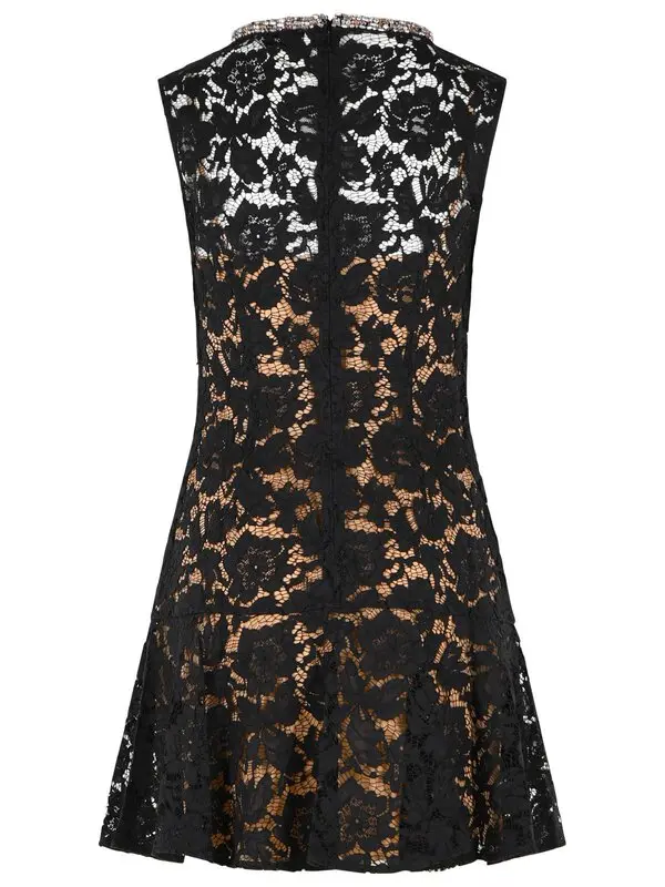 SELF-PORTRAIT Lace Dress With Embellished Neckline