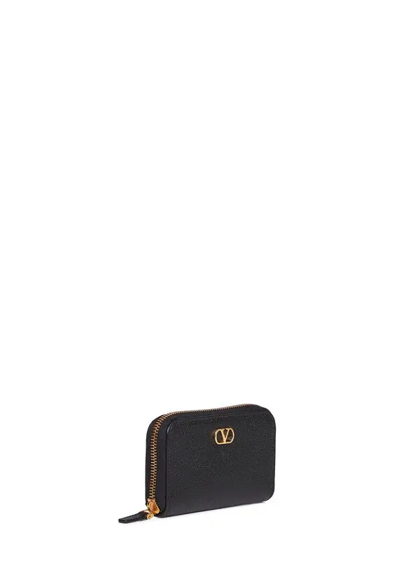 Valentino Garavani Black Vlogo Signature Mini Wallet