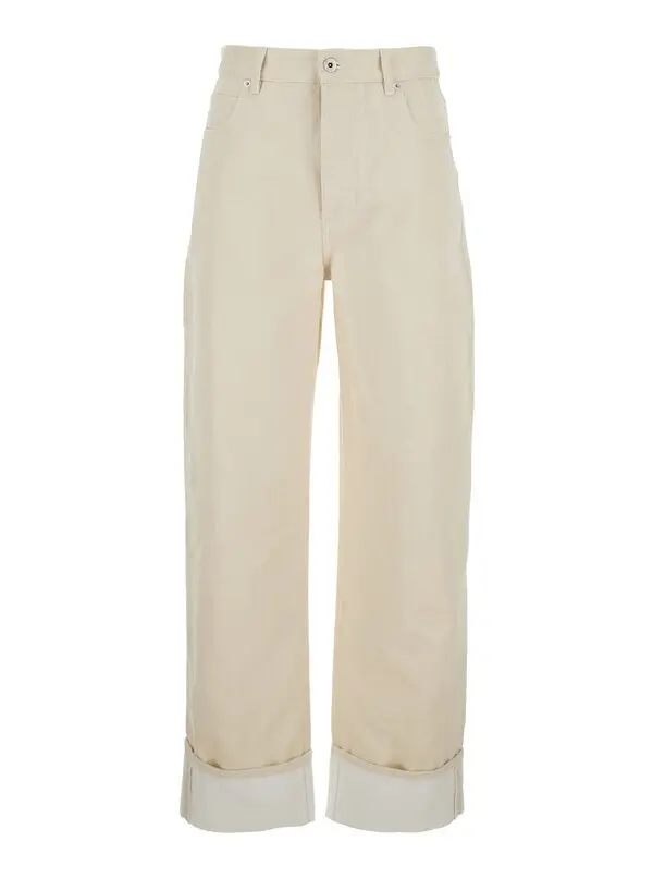 Bottega Veneta Cotton Jeans With Contrasting Turn-ups - Multicolor