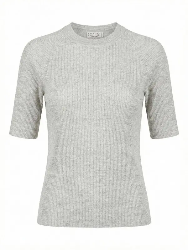 Brunello Cucinelli Sparkling Cashmere Lightweight Rib Knit Sweater - Multicolor