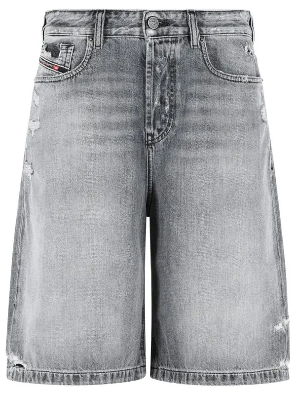 DIESEL® Grey Cotton Shorts - Gray