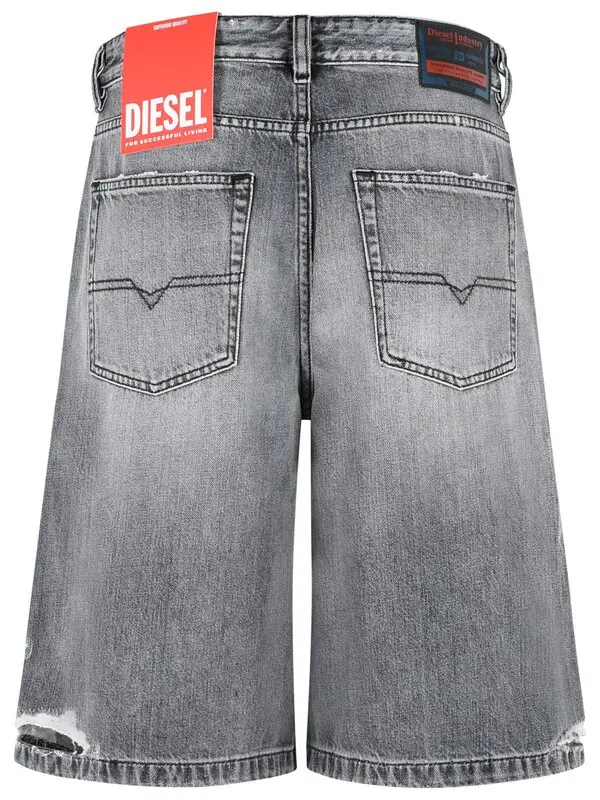 DIESEL® Grey Cotton Shorts - Gray
