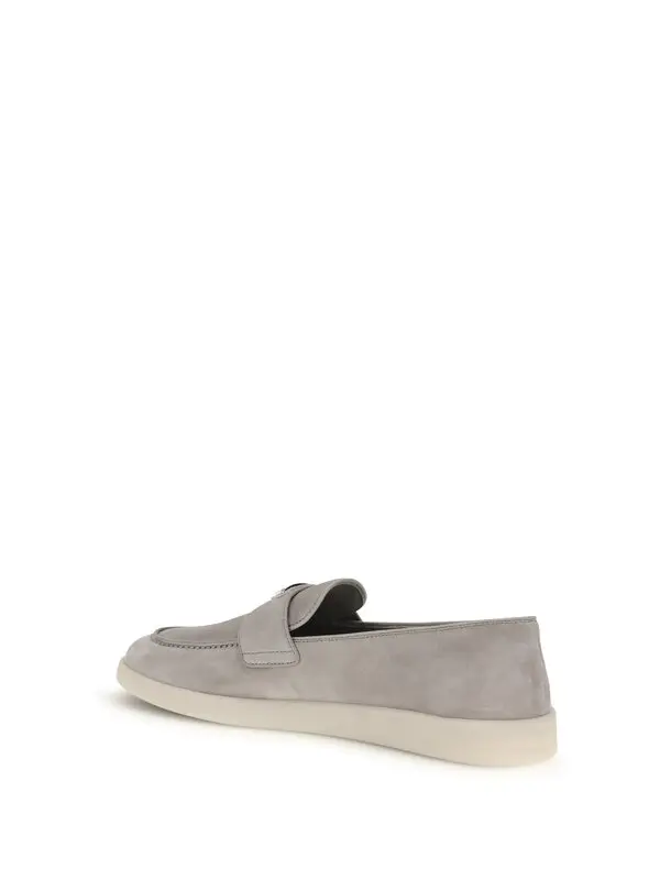 Prada Suede Loafers - Gray
