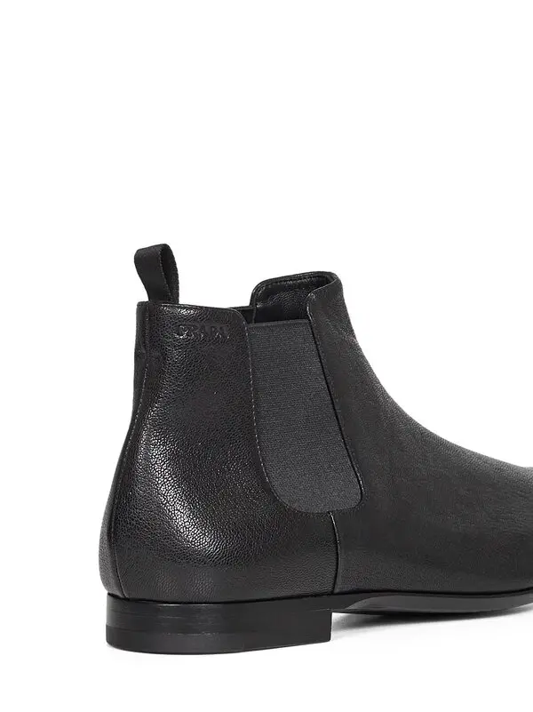 Prada Black Leather Chelsea Boots