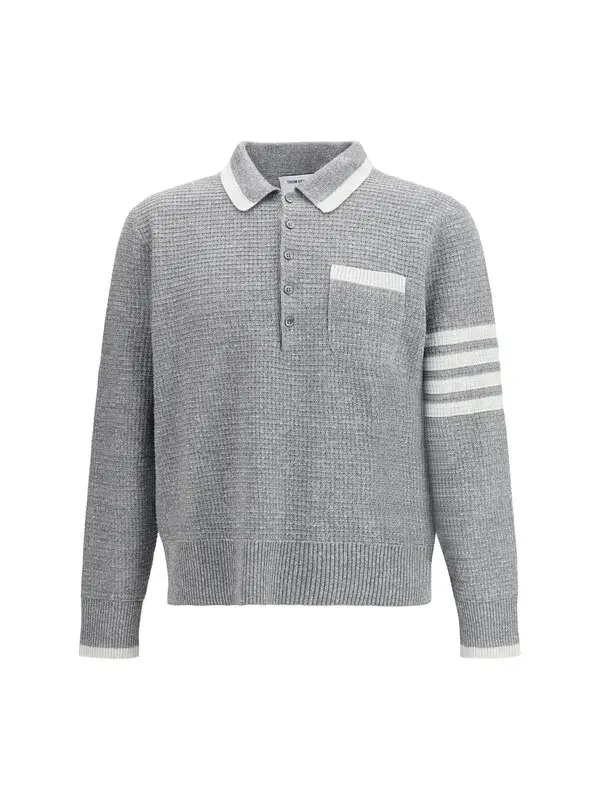 Thom Browne Knitted Polo Shirt - Gray