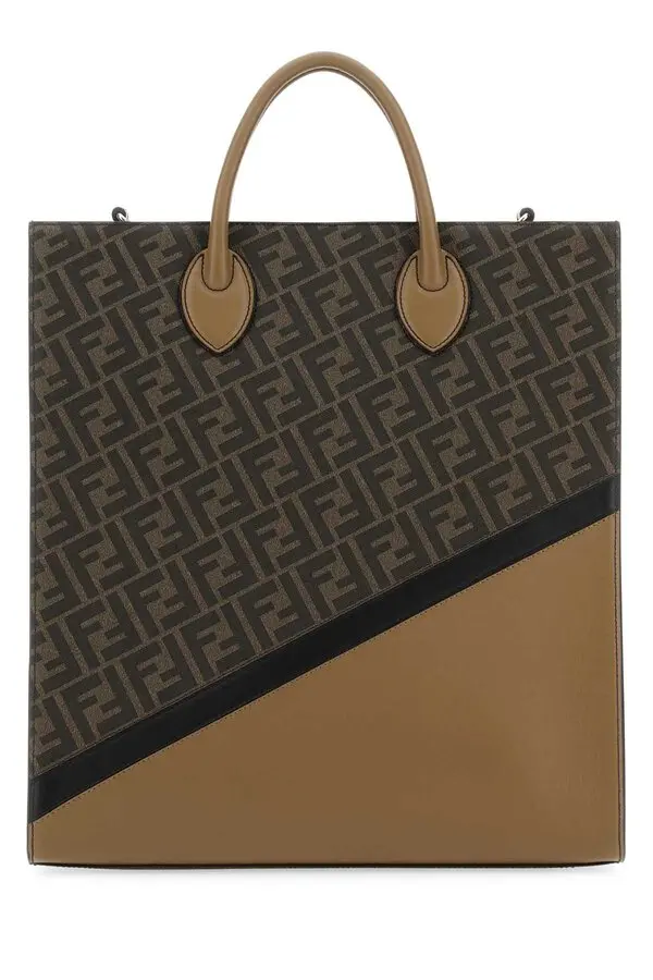 Fendi Leather And Canvas Shopping Bag - Multicolor