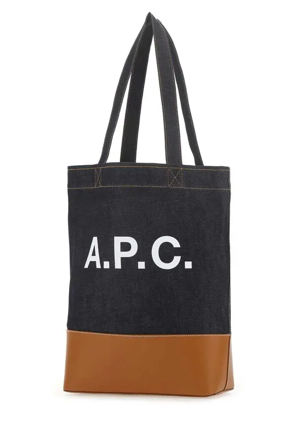 A.p.c. Tote Bag With Leather Base - Blue