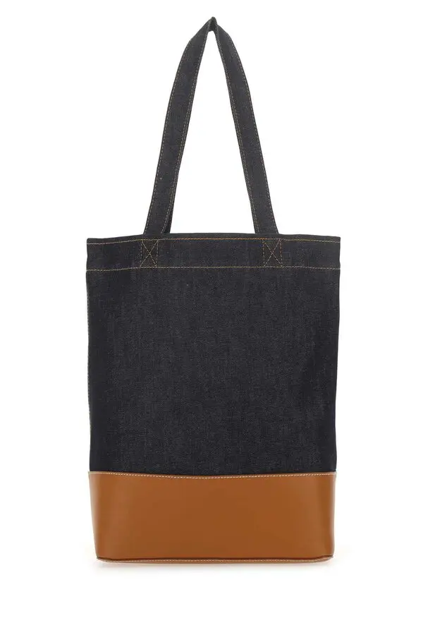 A.p.c. Tote Bag With Leather Base - Blue