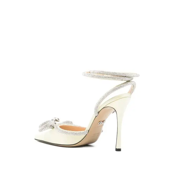 Mach & Mach Embellished Bow Stiletto Heel Ankle Strap Pumps - Yellow