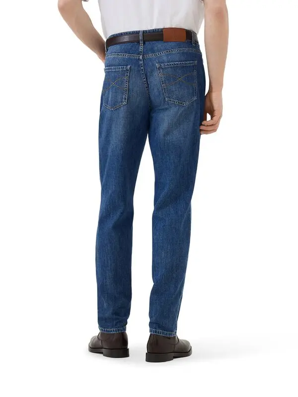 Brunello Cucinelli Traditional Fit Five-pocket Trousers In Lightweight Denim