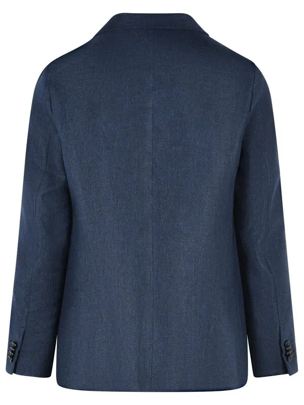 Zegna Drop 8' Linen And Wool Jacket - Blue