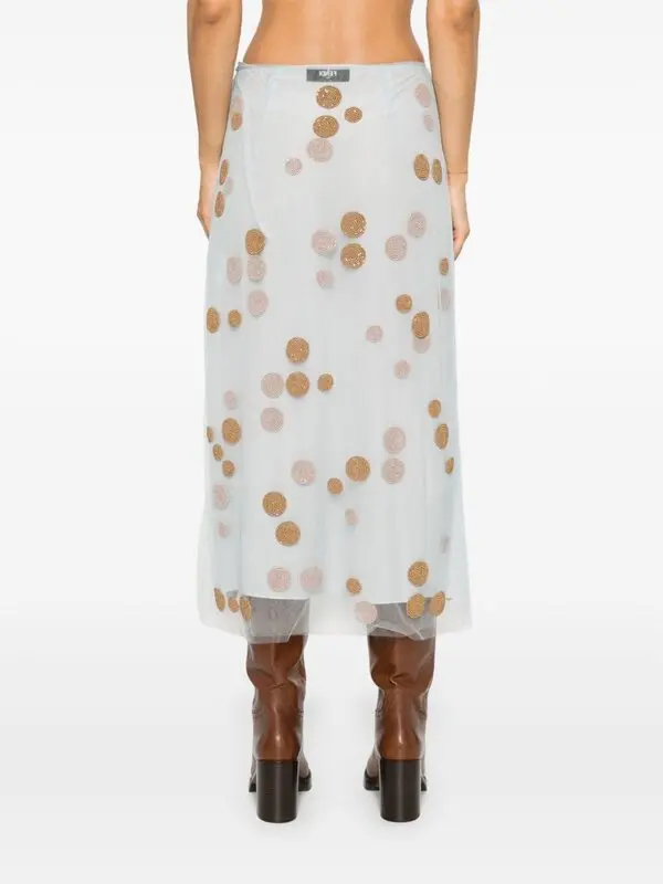 Fendi Midi Skirt With Embellished Polka Dots