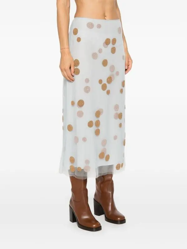 Fendi Midi Skirt With Embellished Polka Dots