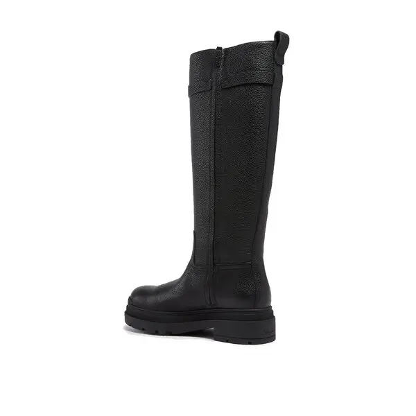 FERRAGAMO Leather Knee-high Boots With Silver-tone Hardware