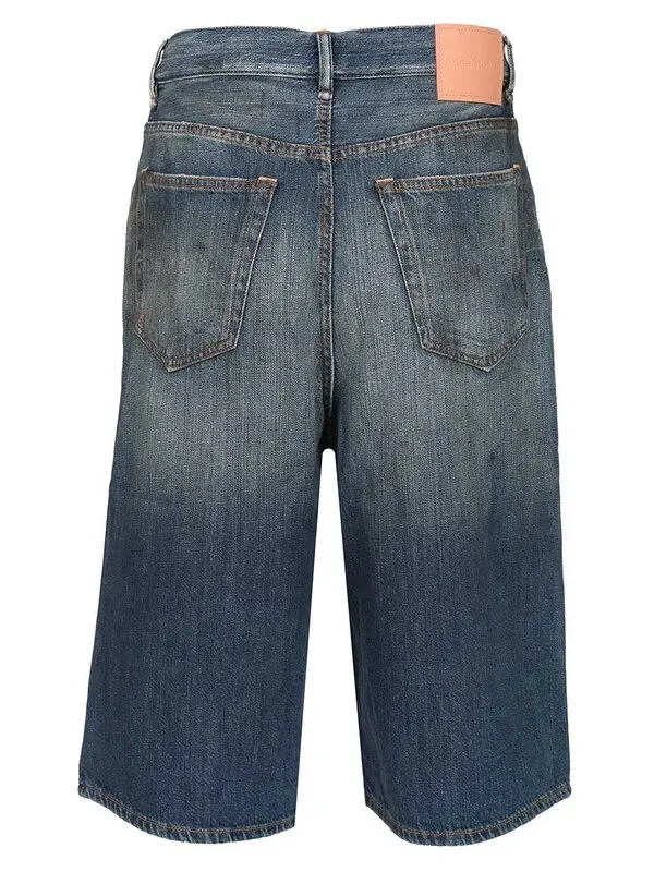 Acne Studios Organic Cotton Wide Leg Denim Shorts
