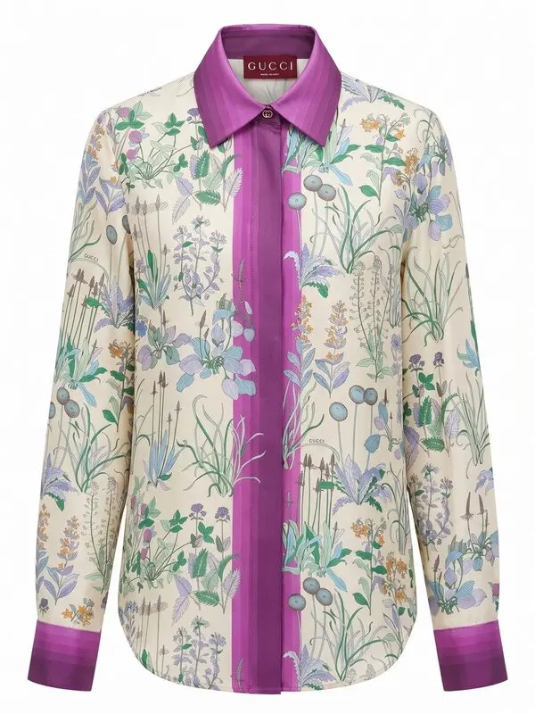 Gucci Heritage Dragonfly Silk Shirt