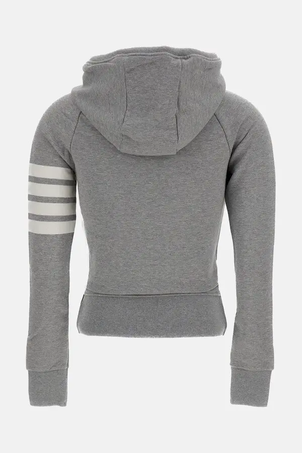 Thom Browne Loopback Cotton 4-bar Zip Hoodie - Multicolor