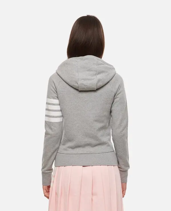 Thom Browne Loopback Cotton 4-bar Zip Hoodie - Multicolor