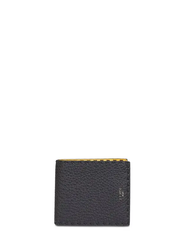 Fendi Black And Yellow Selleria Bi-fold Wallet - Multicolor