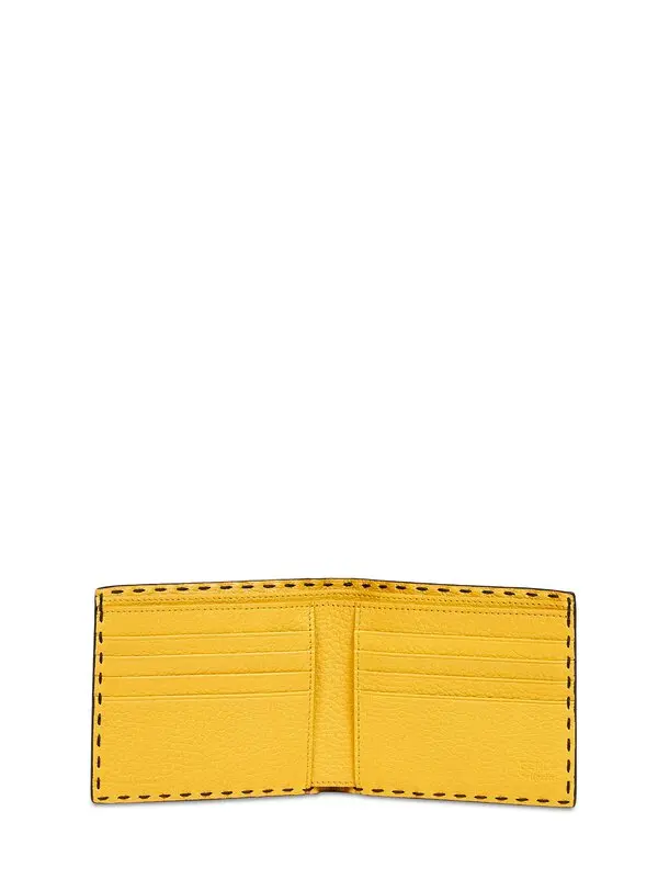 Fendi Black And Yellow Selleria Bi-fold Wallet