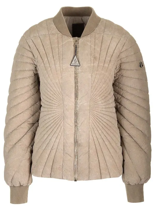 Moncler Radiance Flight Down Bomber Jacket - Cream