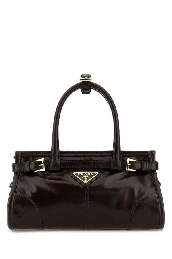 Prada Leather Mini Bonnie Handbag - Brown