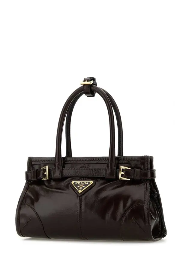 Prada Leather Mini Bonnie Handbag - Brown