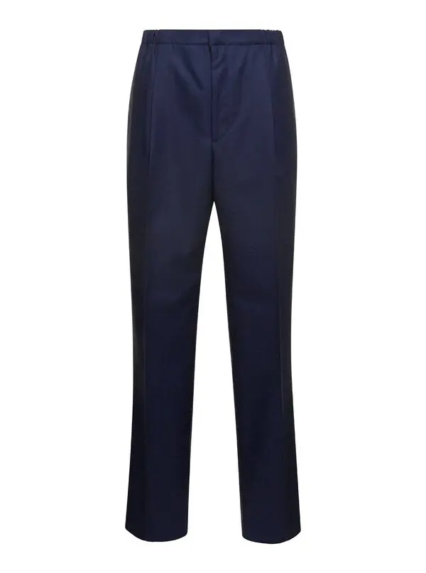 Fendi Wool Straight Leg Trousers - Multicolor