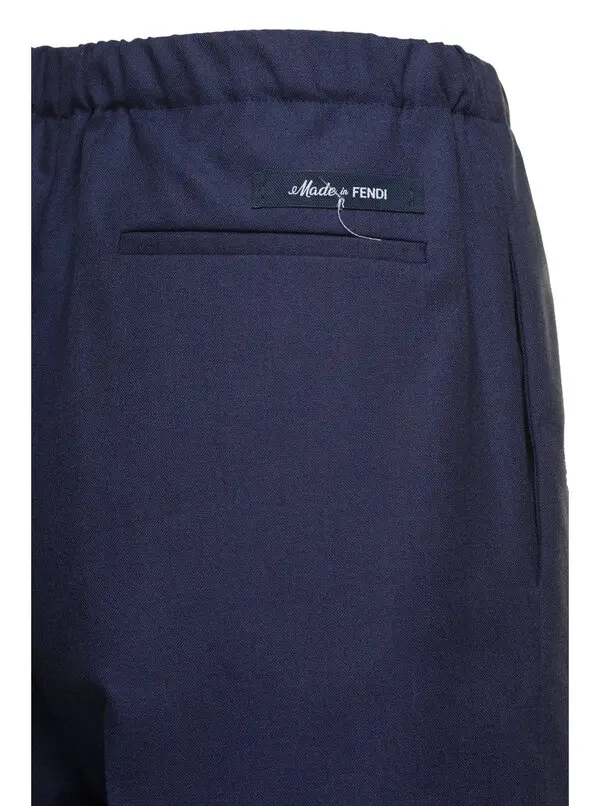 Fendi Wool Straight Leg Trousers - Multicolor