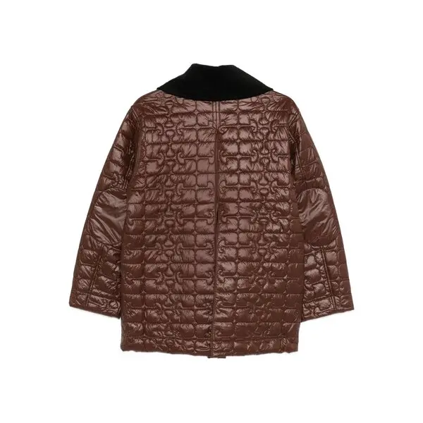 GANNI Quilted Coat With Contrasting Collar