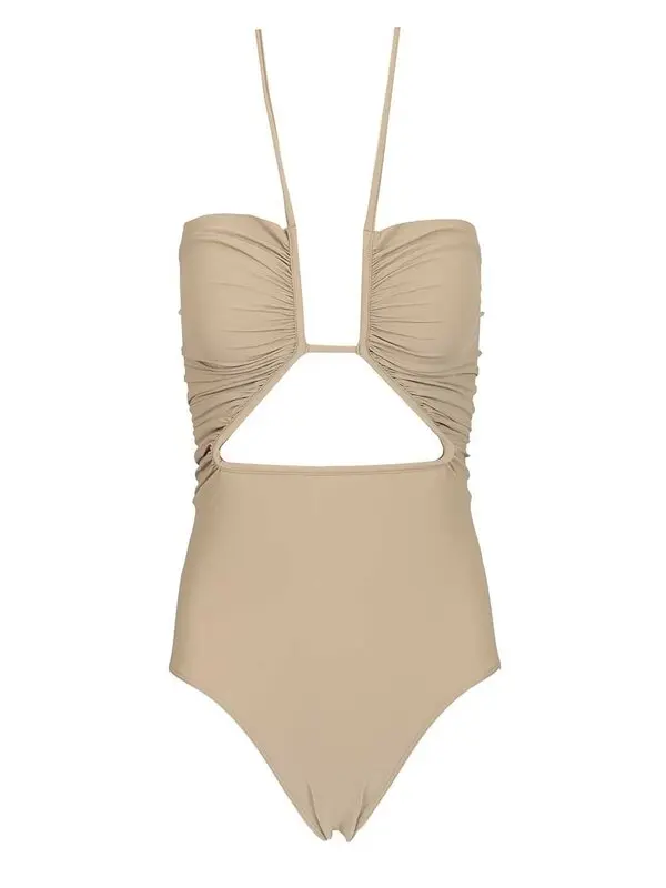 Rick Owens Prong One-piece Swimsuit With Cut-out - Cream