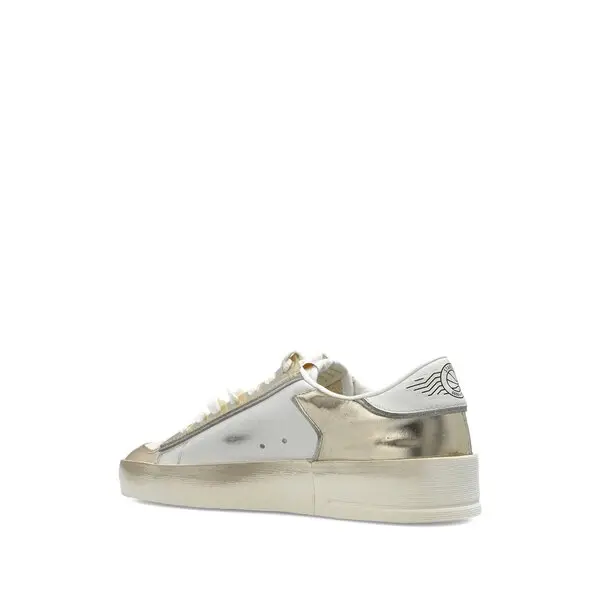 GOLDEN GOOSE Gold-tone Star Patch Lace-up Sneakers