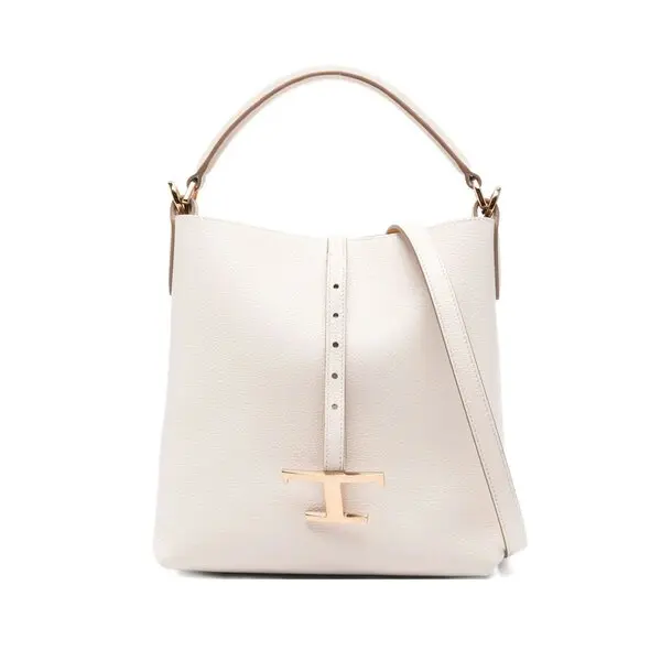 TOD'S Leather Bucket Bag - Cream