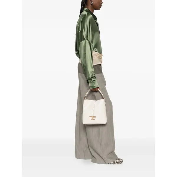 TOD'S Leather Bucket Bag - Cream
