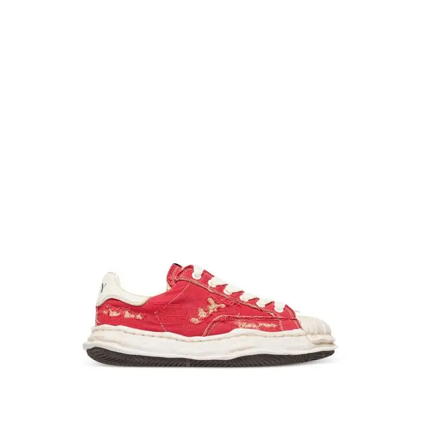 Mihara Yasuhiro Canvas Distressed Low-top Trainers - Red