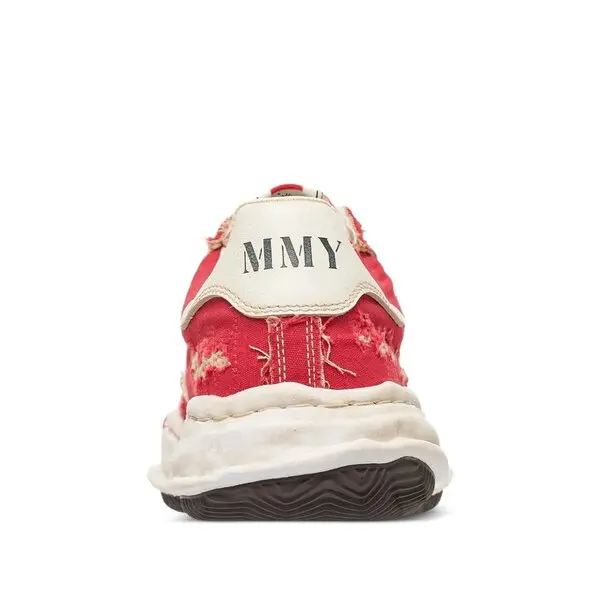 Mihara Yasuhiro Canvas Distressed Low-top Trainers - Red
