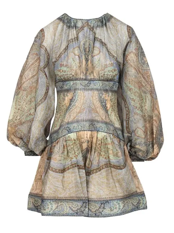 Zimmermann Wanderlust Mini Dress - Gray