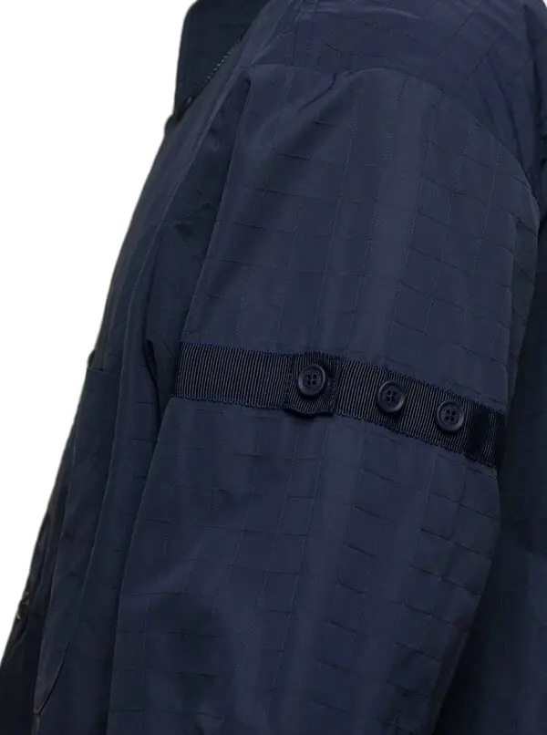 Thom Browne Oversized Blue Shirt With Patch Pockets In Polyamide Blend - Multicolor