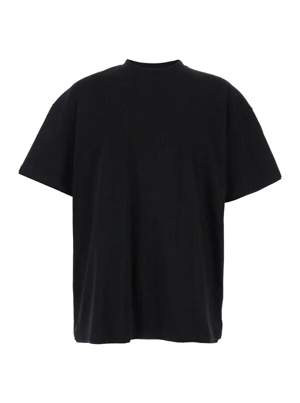 JIL SANDER Black Double-layers T-shirt In Cotton - Multicolor