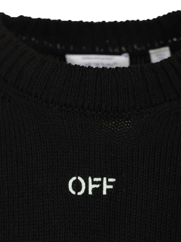 Off-White Arrows" Embroidered Crewneck Sweater - Black