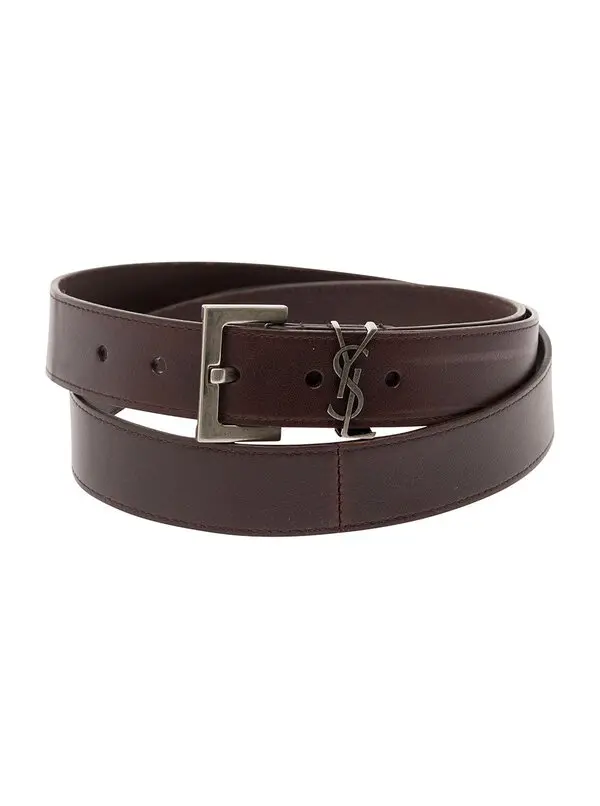 Saint Laurent Cassandre Leather Belt - Multicolor