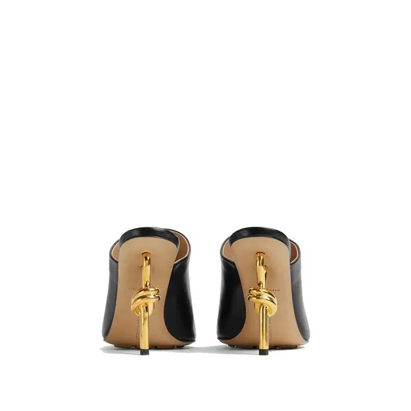 Bottega Veneta Knot Leather Mules - Black