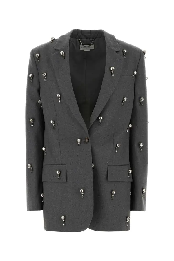 Stella McCartney Embellished Wool Blazer - Gray
