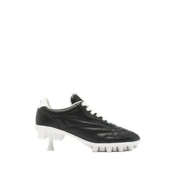 Mihara Yasuhiro Quilted Lace-up Kitten Heel Trainers